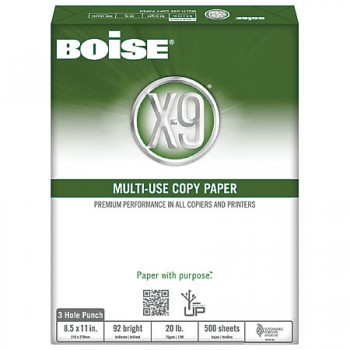 WHD COPY11RM 8.5 x 11 Copy Paper 3-Hole Punch 92 Bright 500 Sheets Per Ream