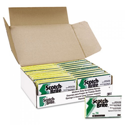 3M 3M74 Medium Duty Scrub Sponge 3.5IN x 6.25IN 20 Sponges Per Case